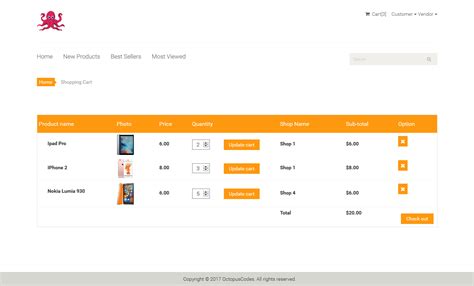 Octopuscodes Ecommerce Multi Vendor Shopping Cart By Octopuscodes