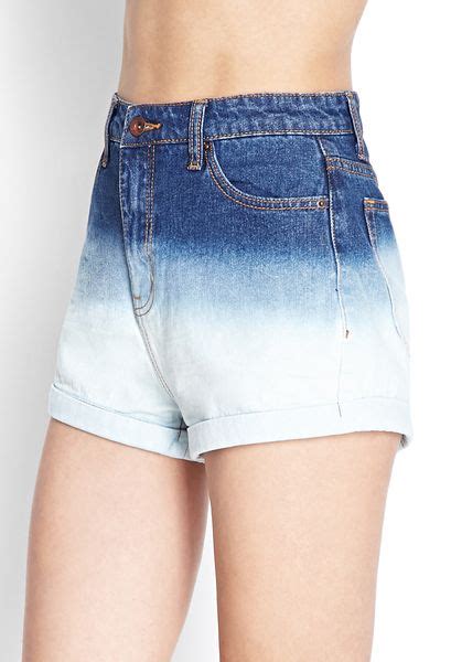 Forever 21 Ombre Denim Shorts In Blue Light Denim Lyst