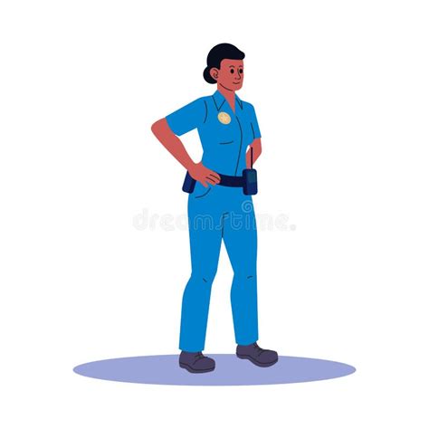 Female Police Officer In Uniform Vector Illustration Stock Vector