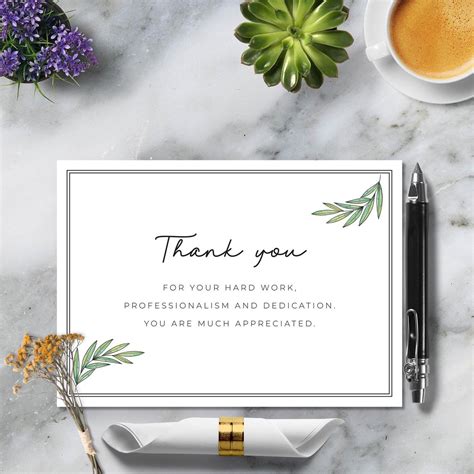 Corporate Thank You Card Thank You Card For Team Employee