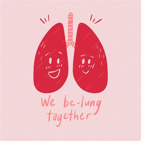 Premium Vector Red Cute And Playful Hand Drawn Lungs