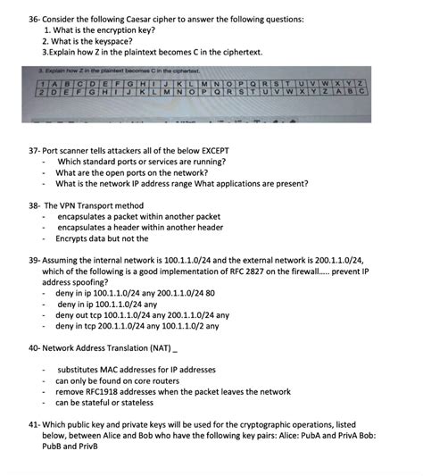 Solved 36 Consider The Following Caesar Cipher To Answer The