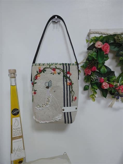 리투아니아 햄프린넨 프랑스자수가방 헬로마켓