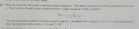 Solved Rame 2 Write R Code That Will Create A Function