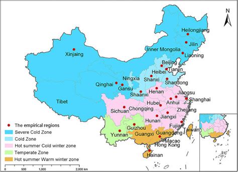 Climate Zones In China And The Empirical Regions Of This Study
