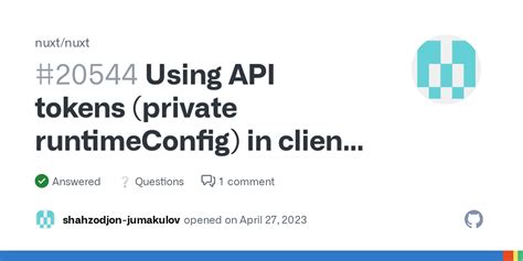 Using Api Tokens Private Runtimeconfig In Client Side · Nuxt Nuxt