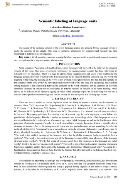 Semantic Labeling Of Language Units Pdf