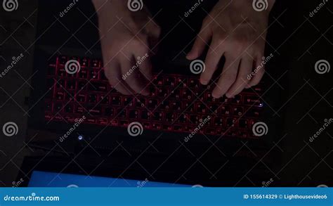 Man Typing On The Notebook Keybord Stock Video Video Of Office