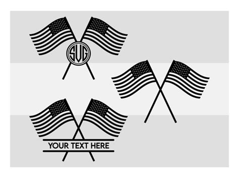 American Flag Svg Silhouette Usa Flag Monogram Vector Image