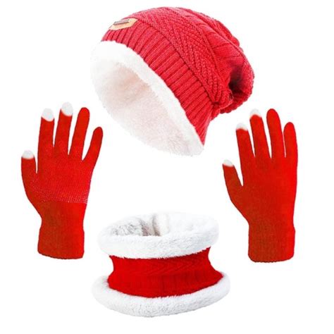 Accessories Winter Hat Scarf Gloves Slouchy Beanie Knit Cap Touch