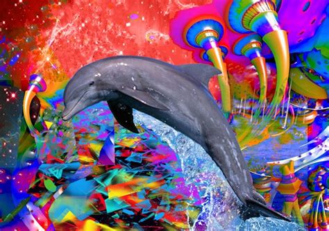 Dolphin Color Splash By Matthew Lacey Wall Art