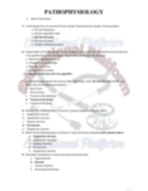 Solution Pathophysiology 3rd Semester Bsn Mcqs For Practice
