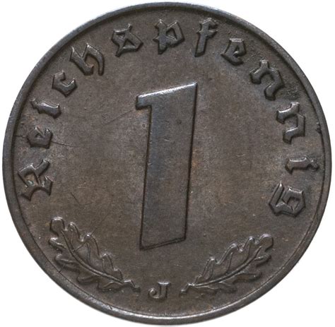 Монета Германия (Третий рейх) 1 рейхспфенниг 1940 стоимостью 528 руб.