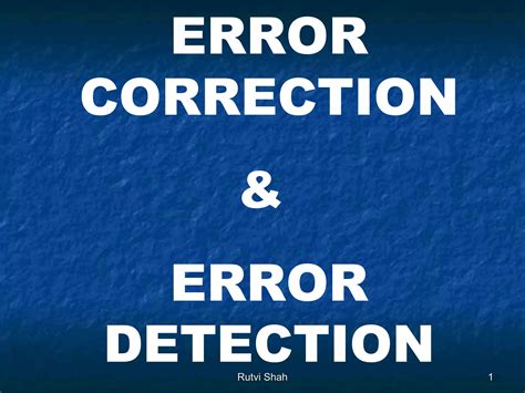 Error Detection And Correction Ppt