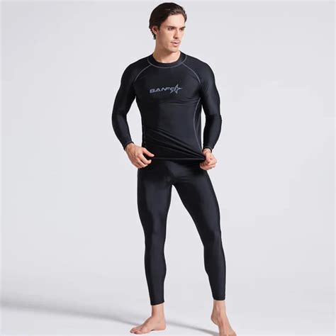 Banfei 빠른 건조 래쉬 가드 남자 소년 수영복 긴 소매 수영 해변 물 서핑 다이빙 전신 2022 빠른 건조 2 피스 래쉬가드 Aliexpress