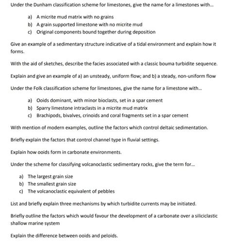 Solved Under The Dunham Classification Scheme For