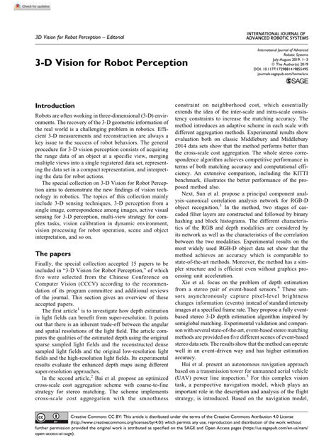 Pdf 3 D Vision For Robot Perception
