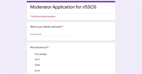 Moderator Application Form Is Live R 5sos