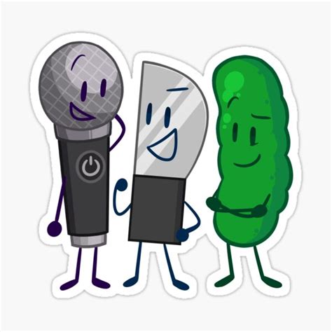 Microphone Knife And Pickle Inanimate Insanity Sticker For Sale By