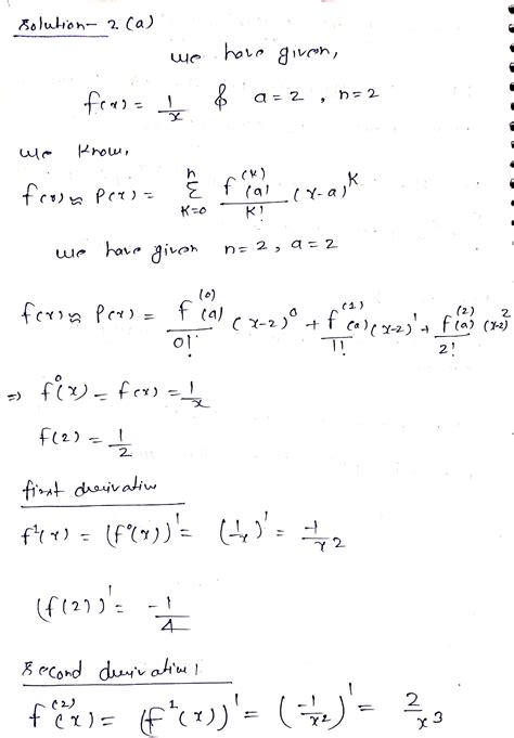 Solved Find The Taylor Polynomial Of Degree 2 Of The Given Function