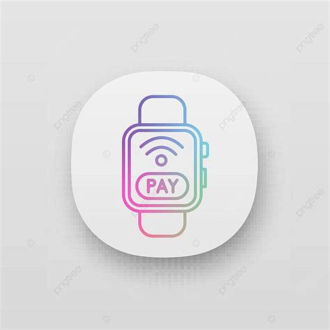 Smartwatch Nfc Payment App Icon Background Linear Button Vector Background Linear Button Png