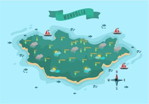 위치 벡터 일러스트와 함께 몽골지도 Ai Svg Uidownload