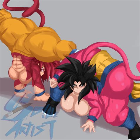 Rule 34 2girls Abs Big Arms Black Hair Cel Shading Dragon Ball Dragon