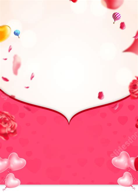 Small Romantic Illustration In Warm Pink Shade Page Border Background