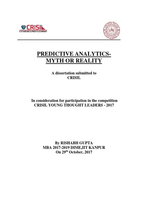 Predictive Analytics Myth Or Reality Pdf Predictive Analytics Analytics