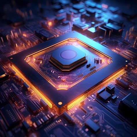 premium photo future supercomputer industrial chip from a high tech