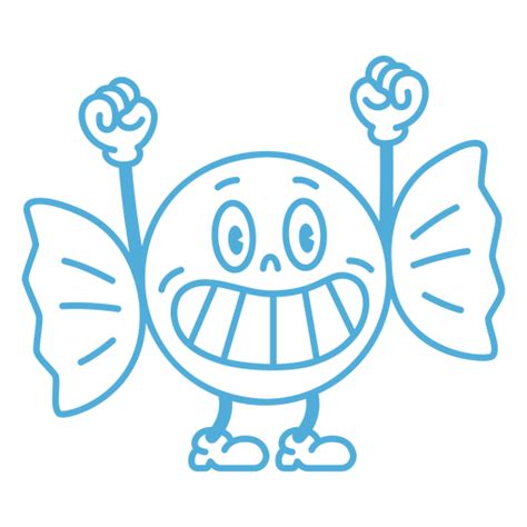 Diseño Png Y Svg De Dibujo Azul De Un Osito De Gominola Con Los Brazos