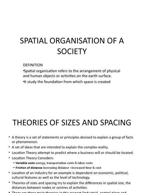 2021 Introduction To Spatial Organisation Of A Society Pdf