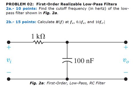 solved problem 02 first order realizable low pass filters