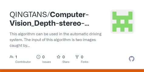 GitHub QINGTANS Computer Vision Depth Stereo Algorithm This