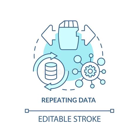 Repeating Data Turquoise Concept Icon Stock Vector Illustration Of
