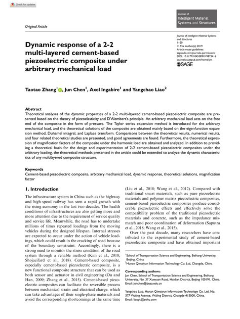 Pdf Dynamic Response Of A Multi Layered Cement Based