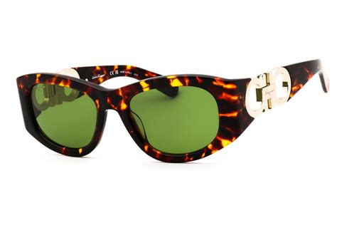 Salvatore Ferragamo Sf1082s Sunglasses Dark Tortoise Green Womens