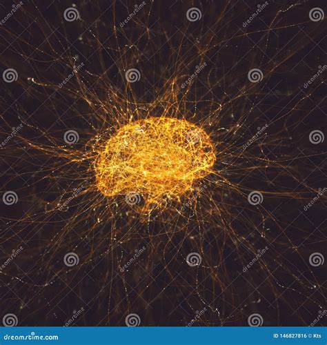 Mente Potente Brain Neural Connections Stock de ilustración
