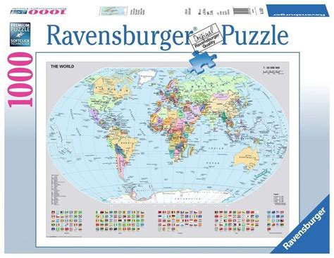 Ravensburger Puzzle Polityczna mapa świata 1000 el Arena pl