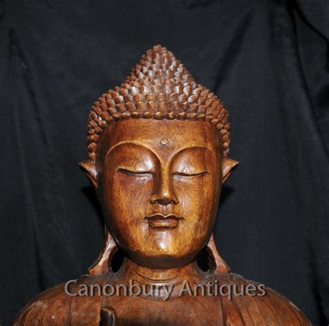 Large Tibetan Buddha Statue Tibet Buddhism Carved Lotus Pose