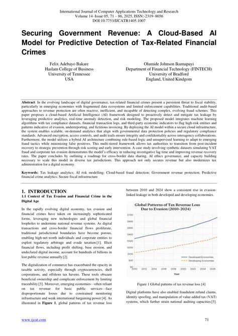 pdf securing government revenue a cloud based ai model for predictive detection of tax