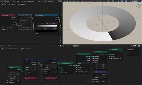 Geometry Nodes Spline Parameter From Curve Circle To Shader Attribute