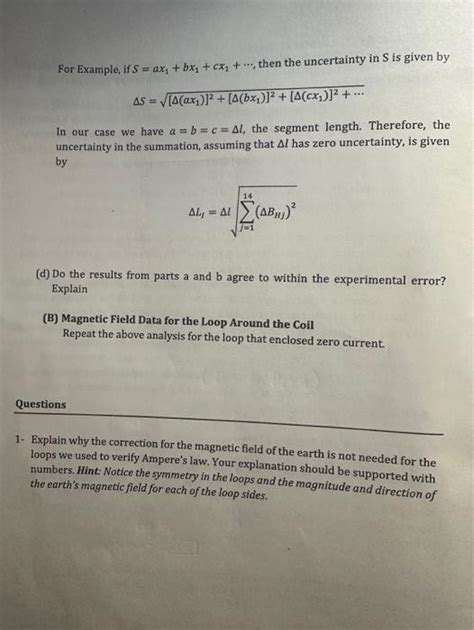 Solved A Magnetic Field Data For The Loop Around The Coil