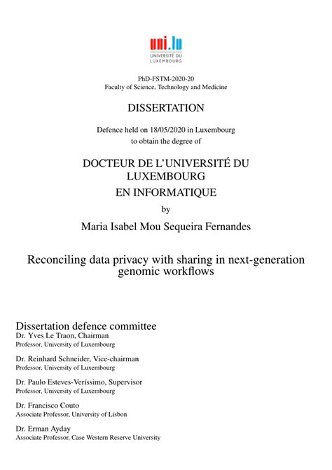 Pdf Reconciling Data Privacy With Sharing In Next Generation Genomic Workflows