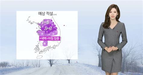 날씨 출근길 중부 많은 눈눈구름 뒤 한기 유입