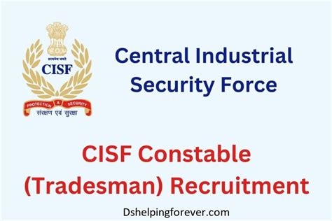 Cisf Constable Tradesman Recruitment 2022
