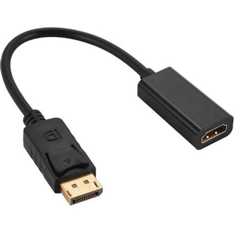 Adaptateur Displayport Vers Hdmi Femelle Full Hd 1080p Noir