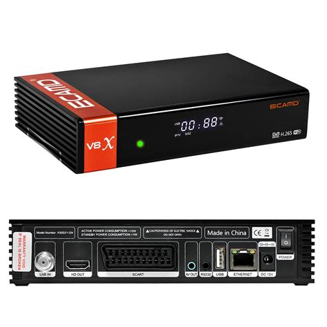Digital Satellite Receiver Ecamd V8X H. 265 DVB-S2/ S2X with WiFi Built ...