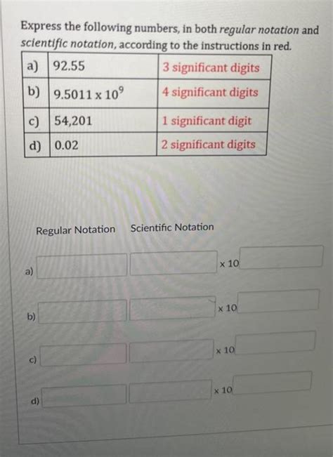 Solved Express The Following Numbers In Both Regular