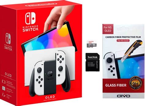 Купить Nintendo Switch OLED (белый) + пленка на экран + карта памяти 128гб